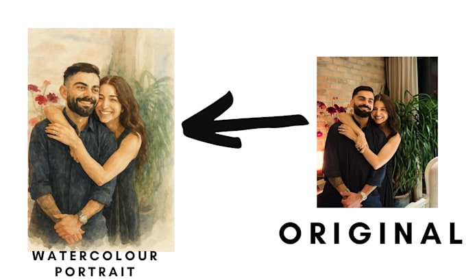 Create this water colour portrait for your special moment by Custommuse ...