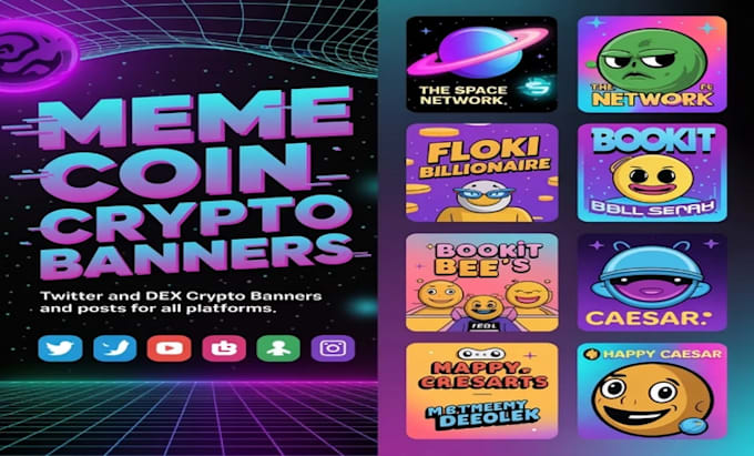 Design high converting dex screener banner meme coin visuals for x, dex ...
