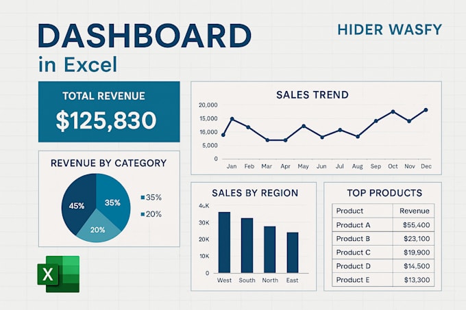 Do professional data analysis, dashboards, and automation in excel by Dodz_wasfy | Fiverr