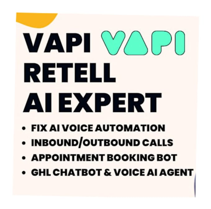 Build ai agent vapi ai calling agent ai voice agent ghl ai chatbot retall ai by Kumiearike | Fiverr