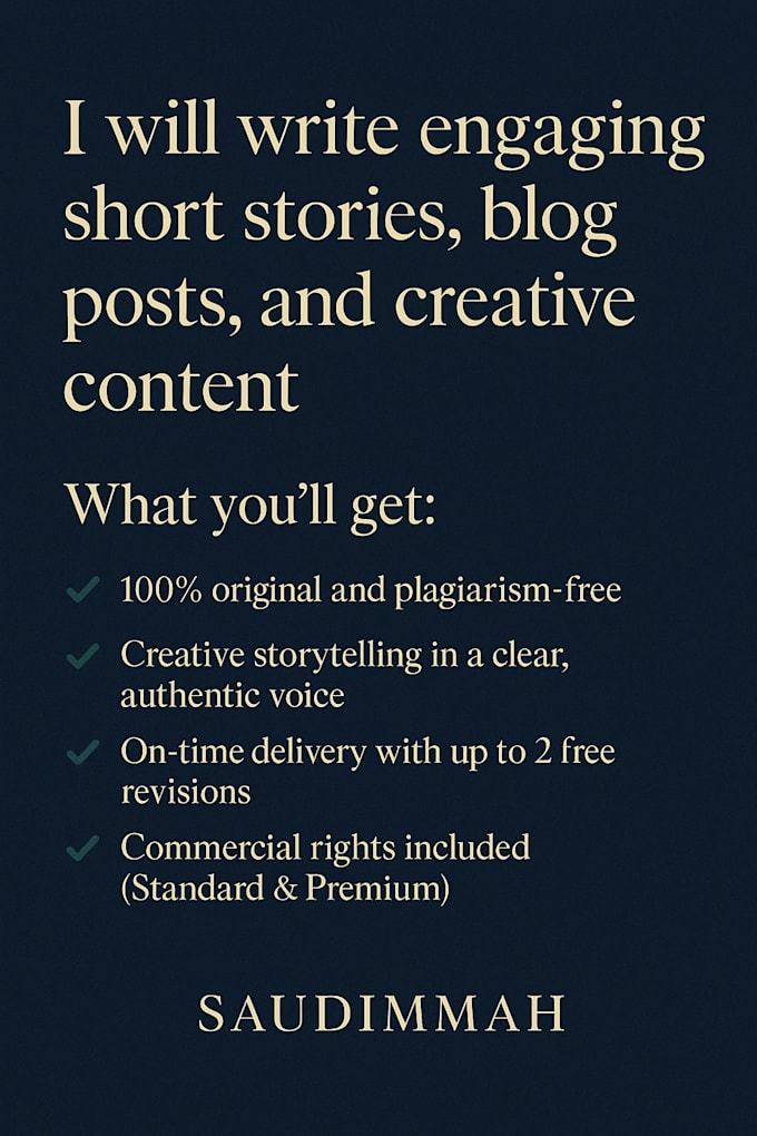 Write engaging short stories,blog posts and creative content by ...
