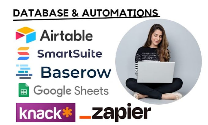 Do database, automations, with airtable, googlesheet, baserow, smartsuite, knack by ...