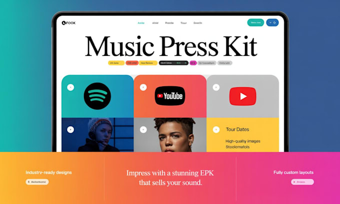 Design media epk, electronic press kit, media kit, artist kit and dj ...