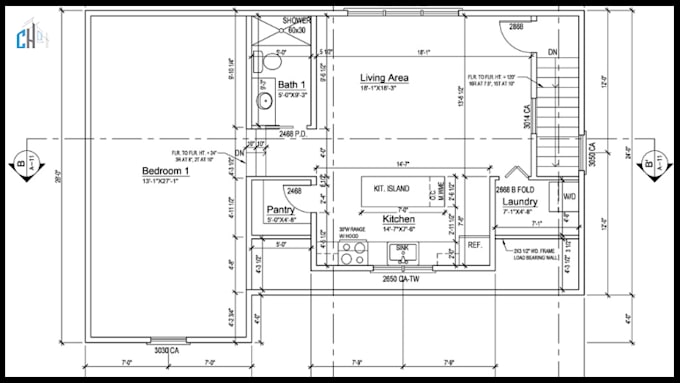 Draft architectural floor plan, mep, framing plans, foundation ...