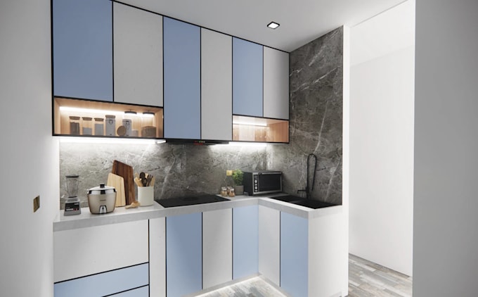 Custom design kitchen cabinets with 2d shop drawings and 3d ...