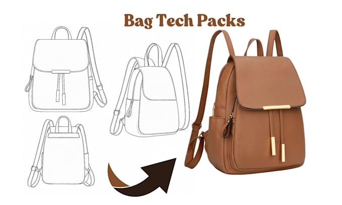 Design bag tech pack, tech pack for bags, factory ready, bag cad by Danielben_001 | Fiverr