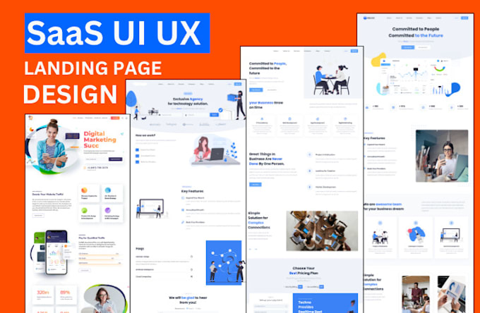 Create saas landing page and website ui ux design using figma by ...