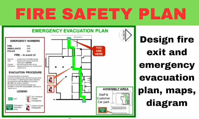 Design fire exit and emergency evacuation plan, maps,diagram by Roger ...