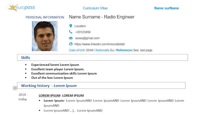 Prepare your europass cv, linkedin profile, coaching for job interviews by Vitu101 | Fiverr