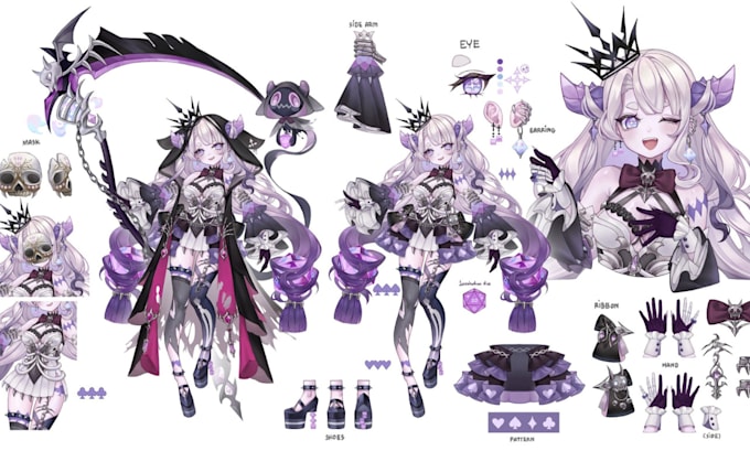 Design vtuber character reference sheet anime model ref sheet oc art by ...