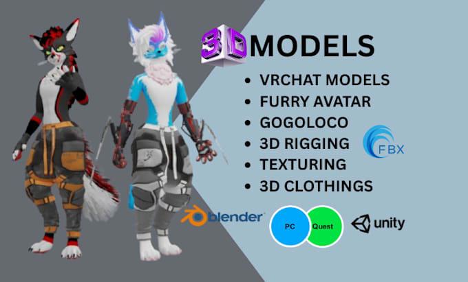 3d custom models for vrchat and vtubers by Omoalhaji1 | Fiverr