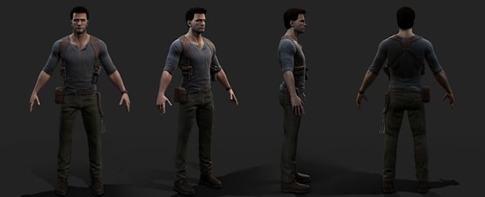 Realistic male ue5 character,fbx animate protagonist for game,anime ...