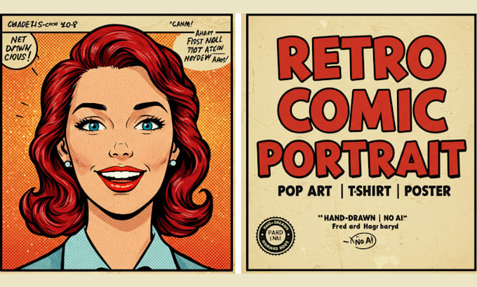 Retro comic illustration retro vintage t shirt design retro poster ...