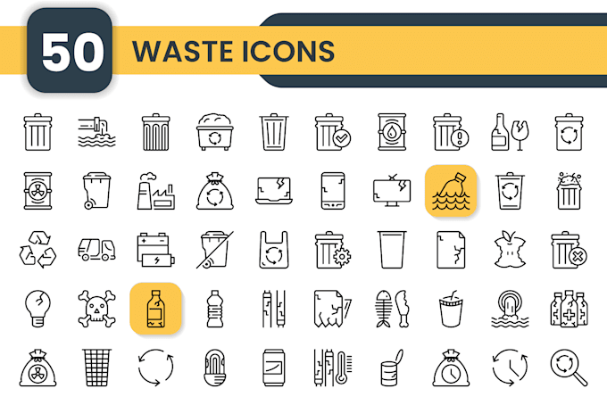 Design 50 simple outline icon set for microstock by Algoffy | Fiverr