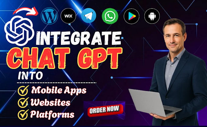 Create and integrate custom chatgpt, gpt 3 gpt4, api integration to app, website by ...