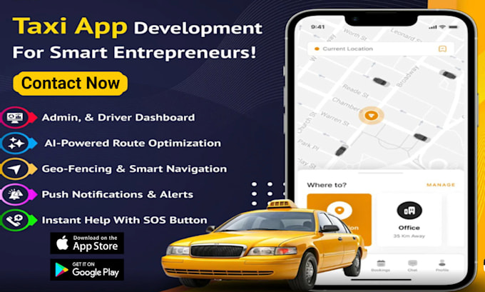 Build taxi booking app taxi booking website booking app uber app ola app by Apexjtech | Fiverr