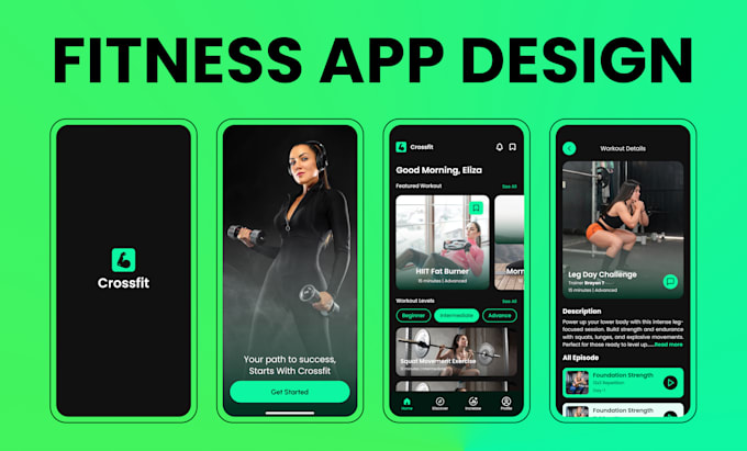 Design your health and fitness or gym workout mobile app ui ux in figma ...