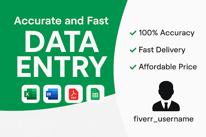 Do fast and accurate data entry in excel by Fasttypingadity | Fiverr