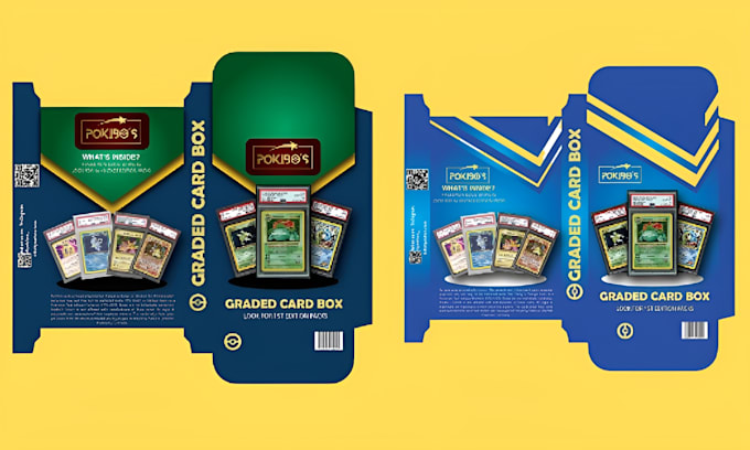 Do printable card game package design playing cards box layout 3d ...