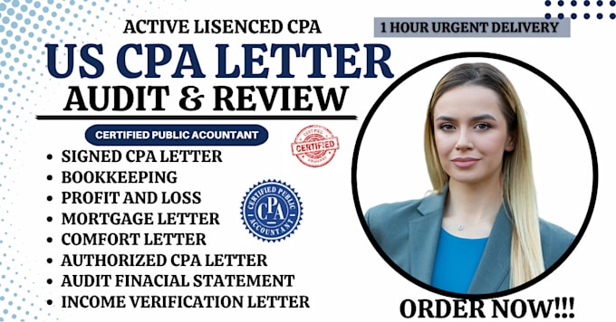 Build a us cpa profit loss, financial statement, cpa letter, notary cpa ...