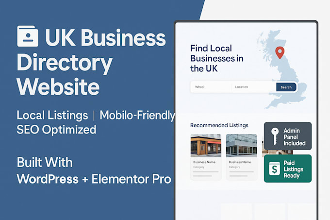 Design a uk business directory website with local listings by ...