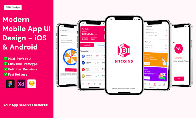 Design pixel perfect mobile app ui for ios and android figma by ...