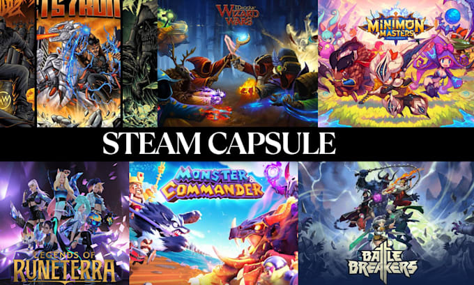 Draw steam capsule, concept art, character design, 2d game ui ...