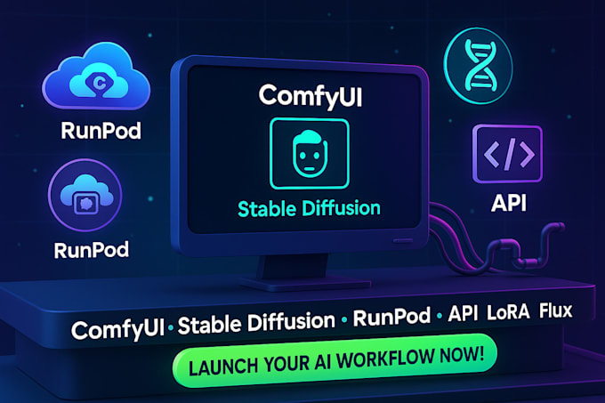 Deploy comfyui stable diffusion on runpod with lora flux and severless api by Robert_2030 | Fiverr