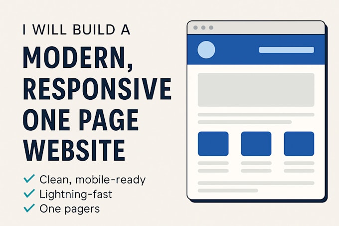 Build a modern, responsive single page website by Hardusleroux | Fiverr