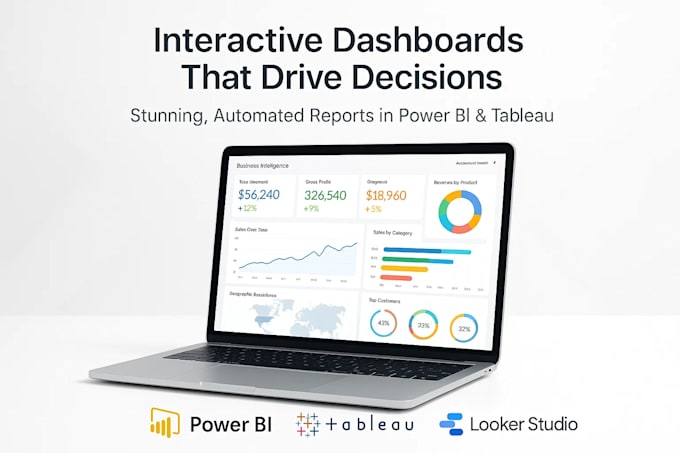 Build a professional power bi, tableau, or looker studio dashboard by ...