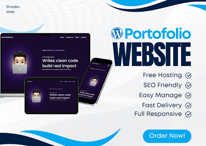 Create custom portofolio website with free hosting by Diandrafs | Fiverr