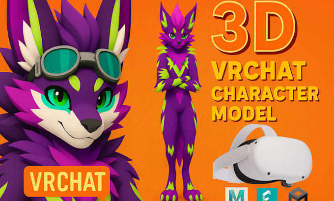Model and rig 3d custom vrchat avatar vrchat vrc character avatar retexture nsfw by Vertex ...