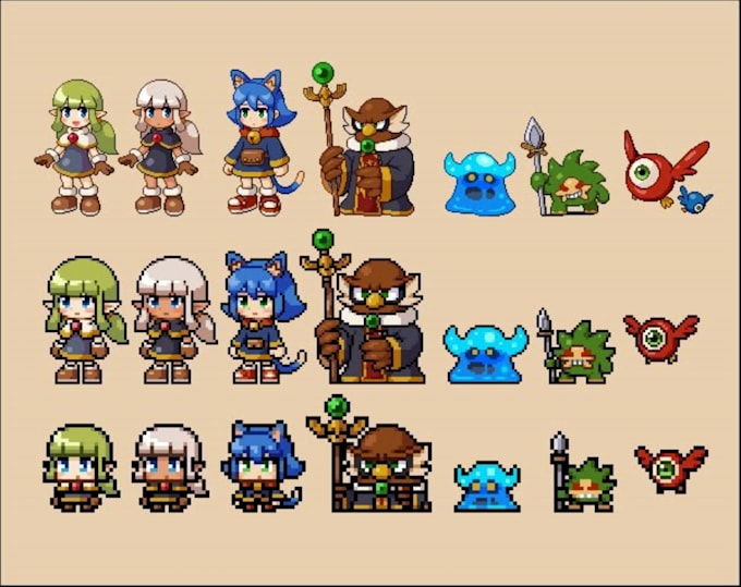 Create a professional pixel art character for your game pixel art by ...
