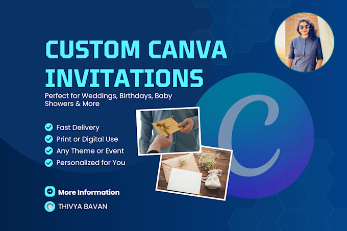 Create custom canva invitation for any event by Thivya_bavan | Fiverr