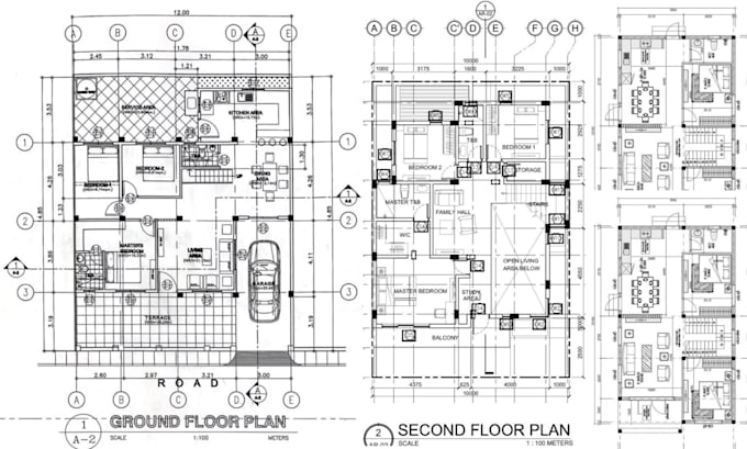 Faire un plan d'étage 2d autocad, un plan d'étage architectural 2d et une conception intérieure 3d