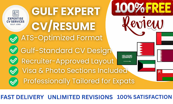 Create gulf optimized ats cv, resume and cover letter by ...