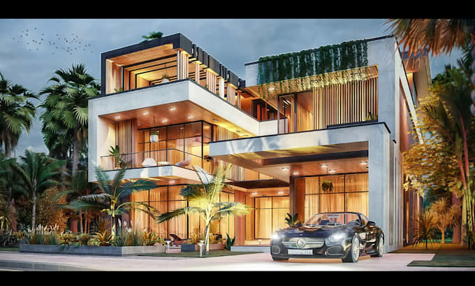 Design and render 3d exterior of home, commercial building in sketchup ...