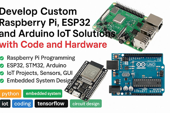 Develop custom raspberry pi, esp32, and arduino iot solutions with code hardware by Fatai_taiwo ...