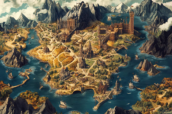 Make a custom high res fantasy maps for your rpg world by Anielladkins ...