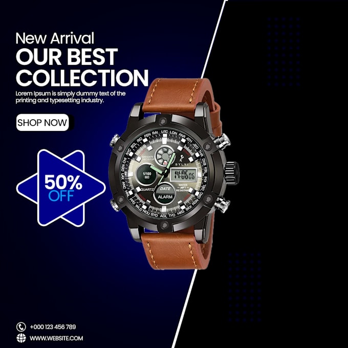 Design premium watch marketing visuals and banners by Mahir_kumar | Fiverr