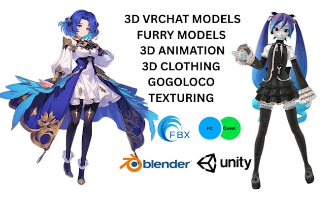 Make 3d vrc models for vrchat and streamers by Abdul_azlz | Fiverr