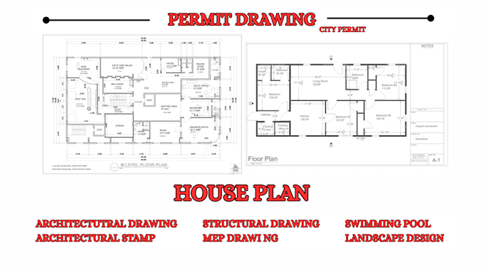 Draw 2d floor plan, permit drawing, architectural stamp by Eveline_hall ...