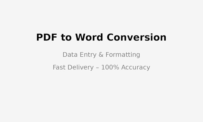 Convert pdf to word or excel with formatting and 100 percent accuracy by Skakash964 | Fiverr