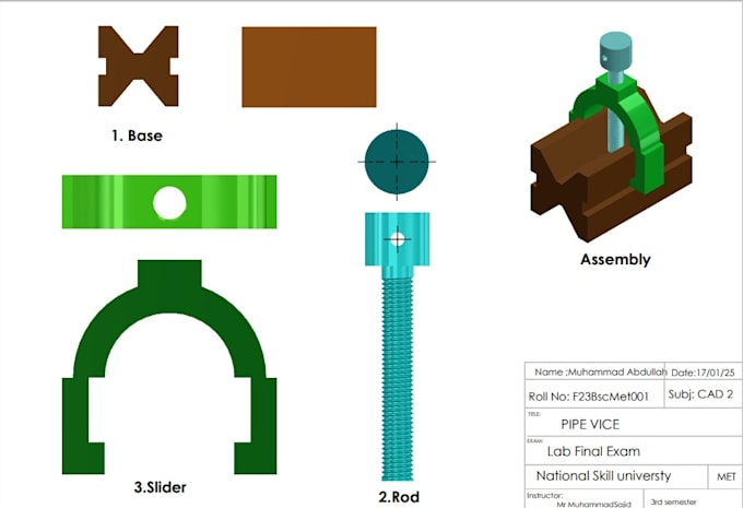 Design 3d parts and models at solidworks for mechanical uses by Abdullah911480 | Fiverr