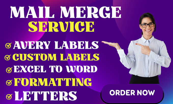 Mail merge for letters do avery mail merge for labels, document formatting by Samexpertise_ | Fiverr