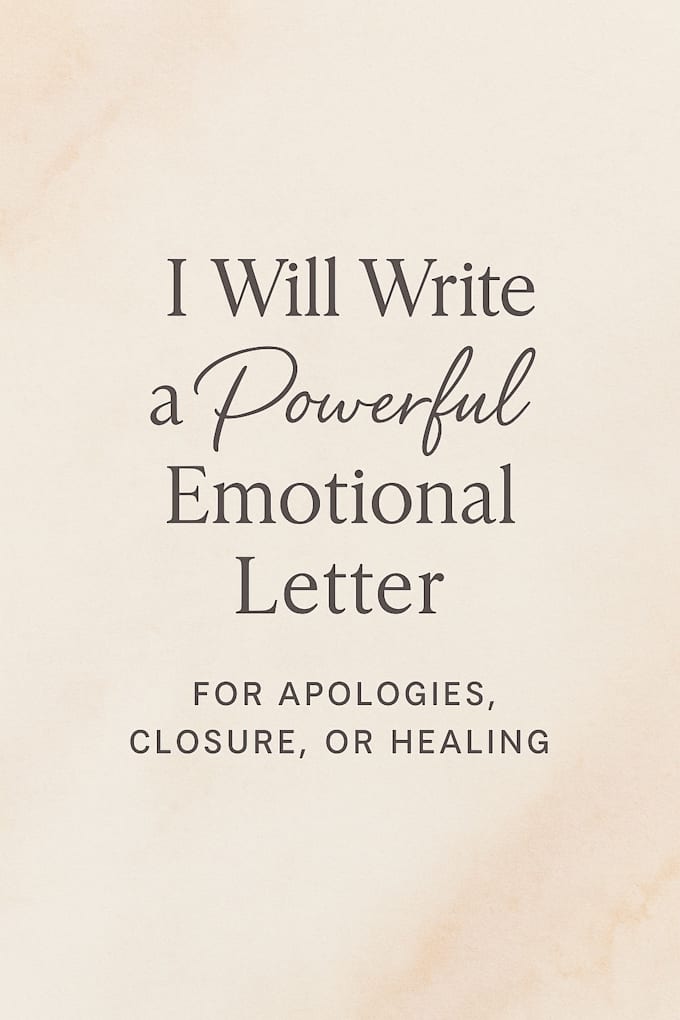 Write a powerful emotional or apology letter for any situation by ...