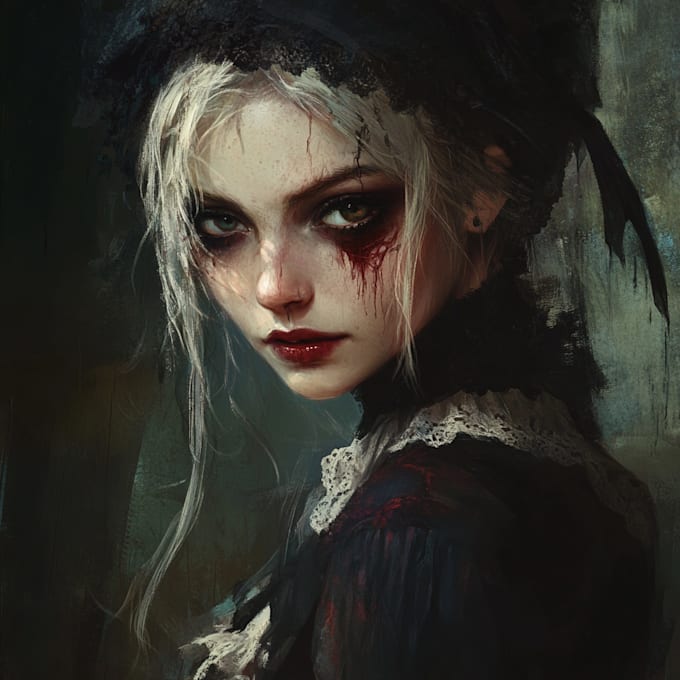 Draw detailed dark art, fantasy, horror, skull illustration by ...