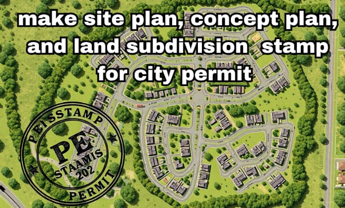Make site plan, concept plan, and land subdivision pe stamp for city ...