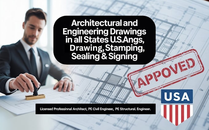Engineering drawing, architectural stamp, autocad, city permits mep ...