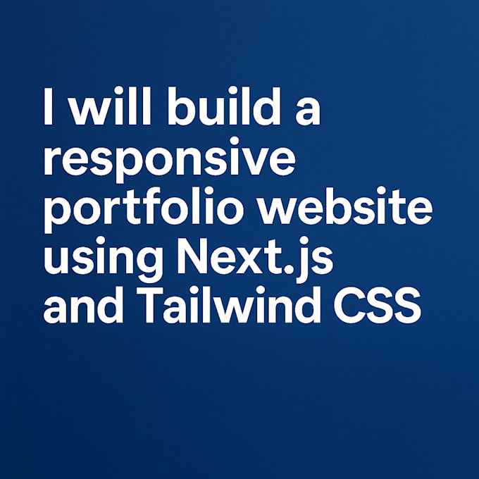 Build A Responsive Portfolio Website Using Nextjs And Tailwind Css